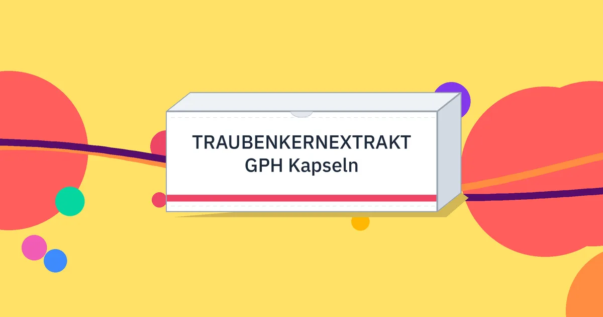 Symbolbild: Packung mit der Aufschrift TRAUBENKERNEXTRAKT GPH Kapseln (PZN 00896717) – Verfügbarkeit und Bezug in Apotheken in Frankfurt am Main