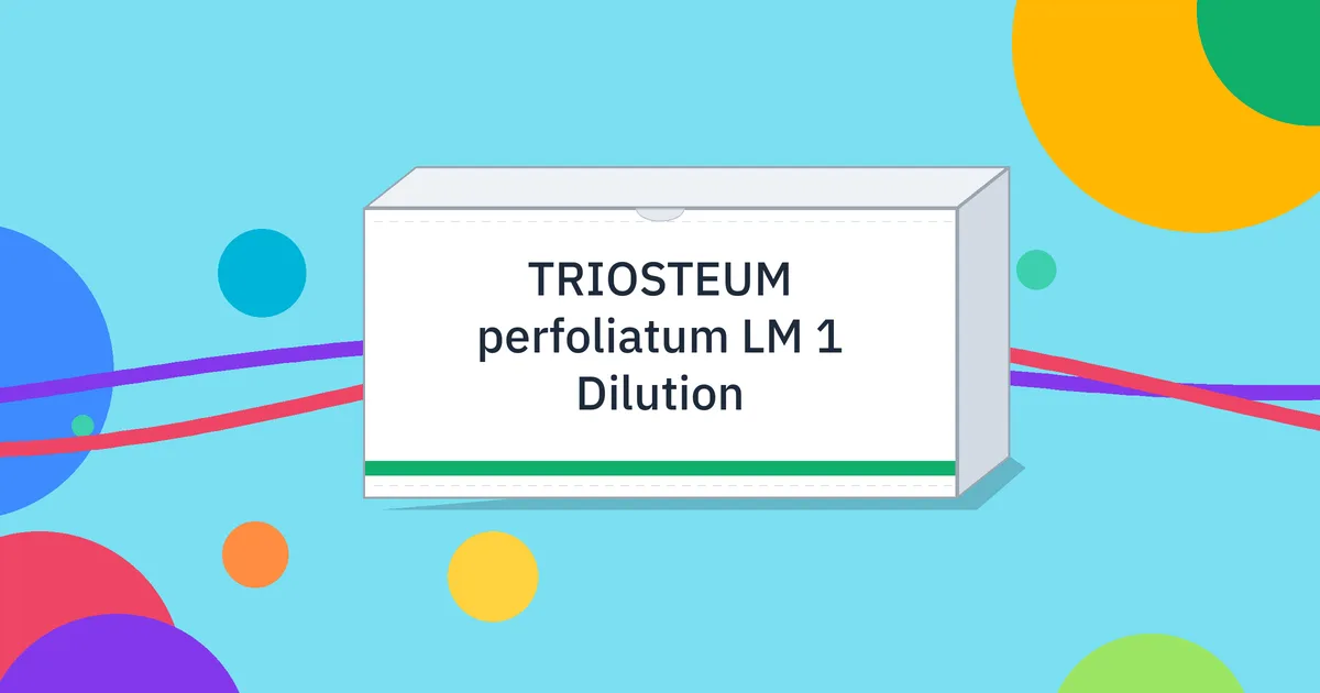 Symbolbild: Packung mit der Aufschrift TRIOSTEUM perfoliatum LM 1 Dilution (PZN 13227461) – Verfügbarkeit und Bezug in Apotheken in Frankfurt am Main