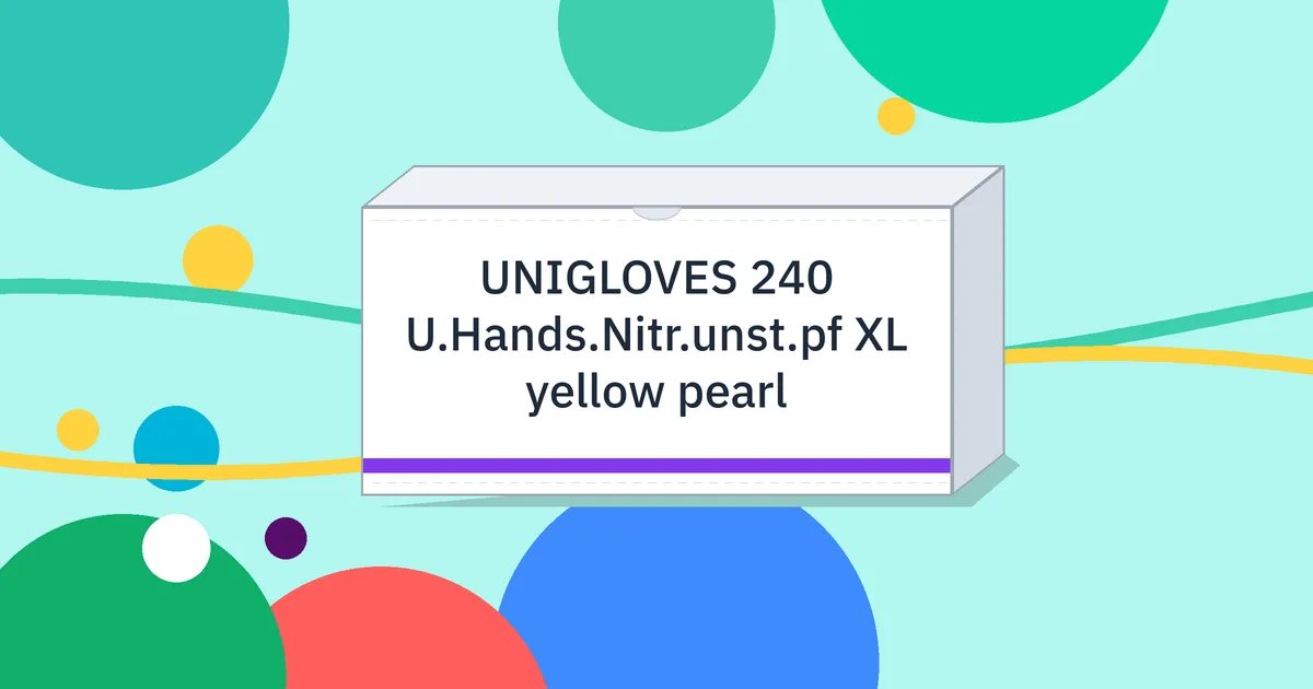 Symbolbild: Packung mit der Aufschrift UNIGLOVES 240 U.Hands.Nitr.unst.pf XL yellow pearl (PZN 18101664) – Verfügbarkeit und Bezug in Apotheken in Frankfurt am Main