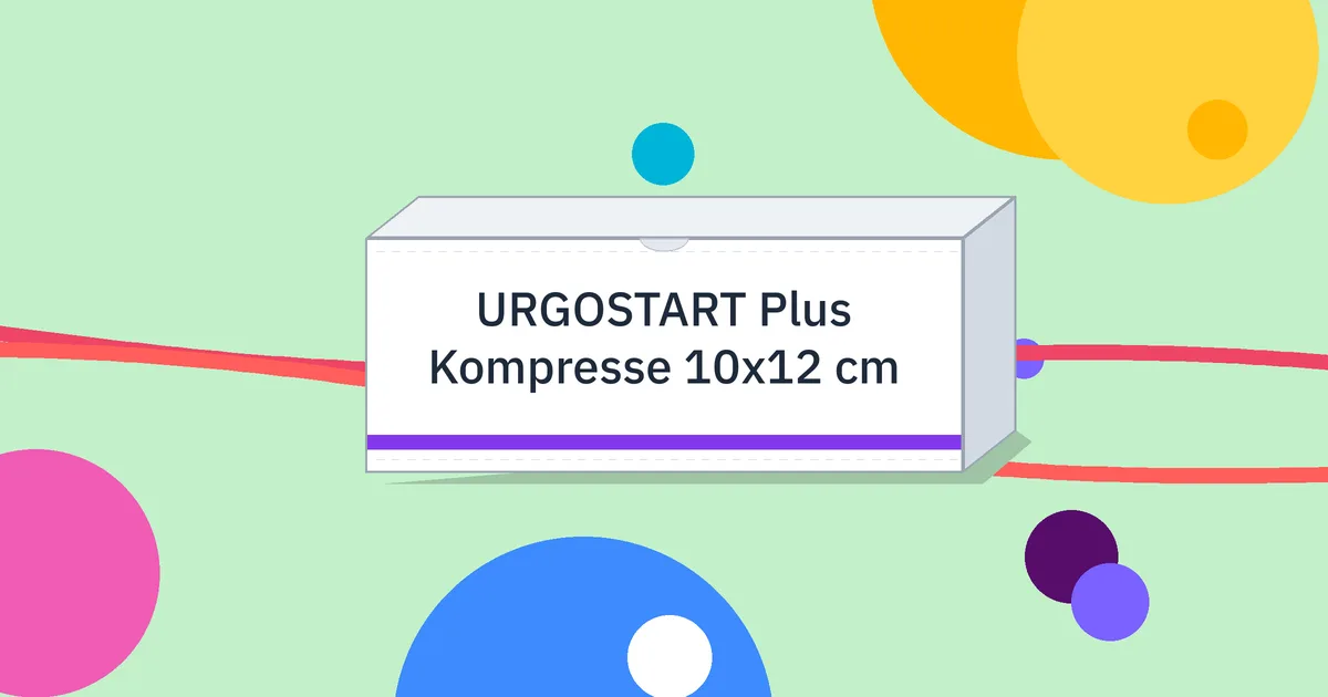 Symbolbild: Packung mit der Aufschrift URGOSTART Plus Kompresse 10x12 cm (PZN 12596156) – Verfügbarkeit und Bezug in Apotheken in Frankfurt am Main