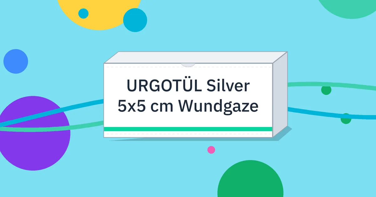 Symbolbild: Packung mit der Aufschrift URGOTÜL Silver 5x5 cm Wundgaze (PZN 16328429) – Verfügbarkeit und Bezug in Apotheken in Frankfurt am Main