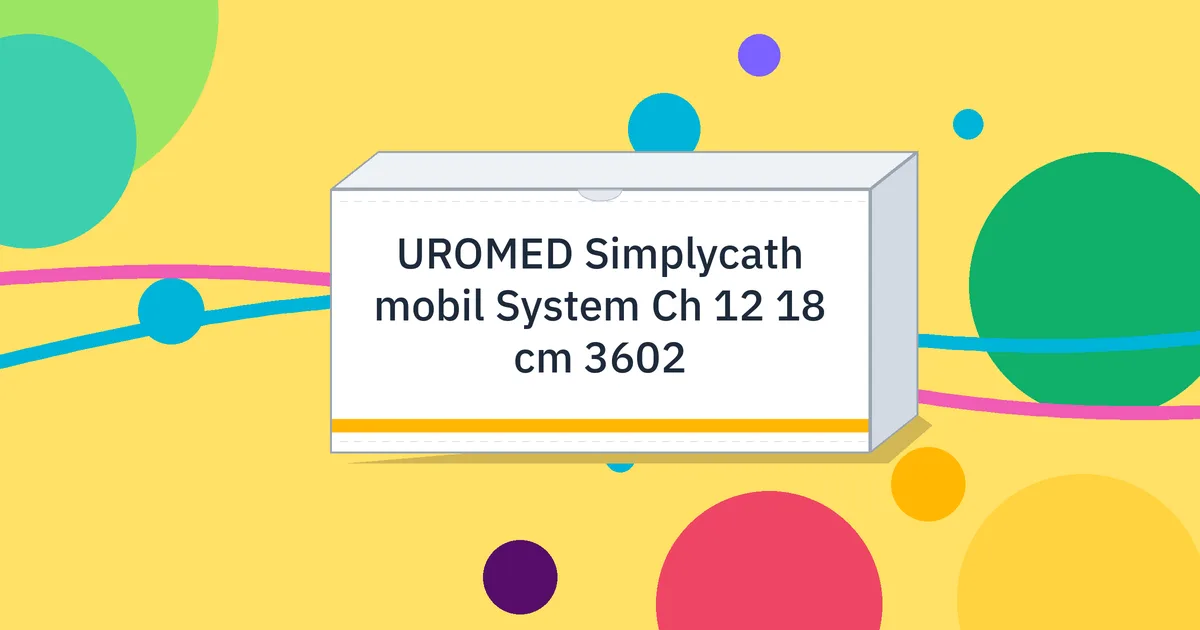 Symbolbild: Packung mit der Aufschrift UROMED Simplycath mobil System Ch 12 18 cm 3602 (PZN 11515109) – Verfügbarkeit und Bezug in Apotheken in Frankfurt am Main