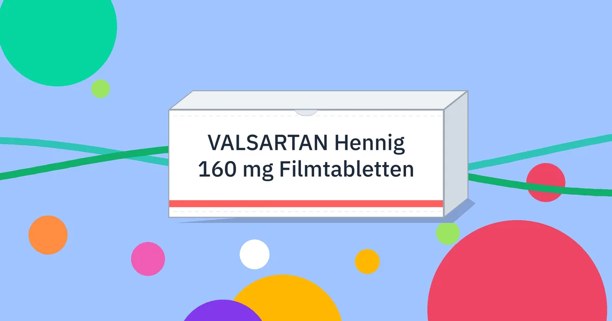 Symbolbild: Packung mit der Aufschrift VALSARTAN Hennig 160 mg Filmtabletten (PZN 09067276) – Verfügbarkeit und Bezug in Apotheken in Frankfurt am Main
