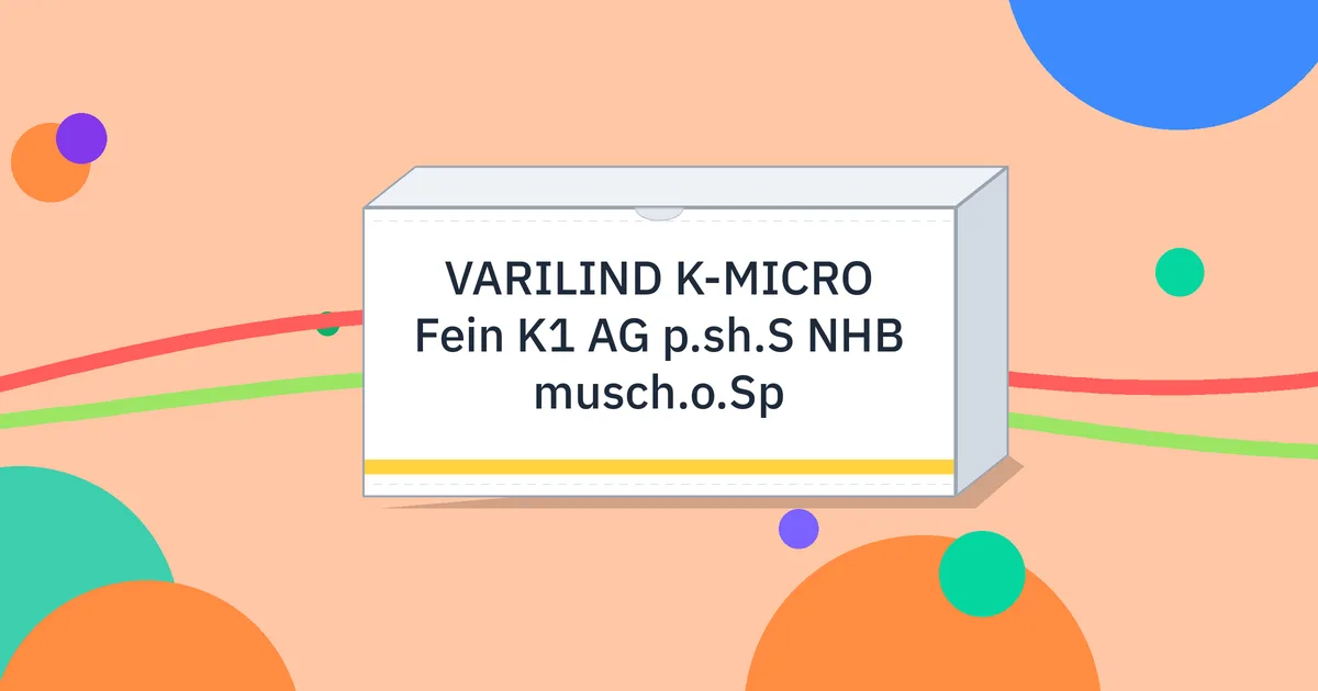 Symbolbild: Packung mit der Aufschrift VARILIND K-MICRO Fein K1 AG p.sh.S NHB musch.o.Sp (PZN 20618618) – Verfügbarkeit und Bezug in Apotheken in Frankfurt am Main