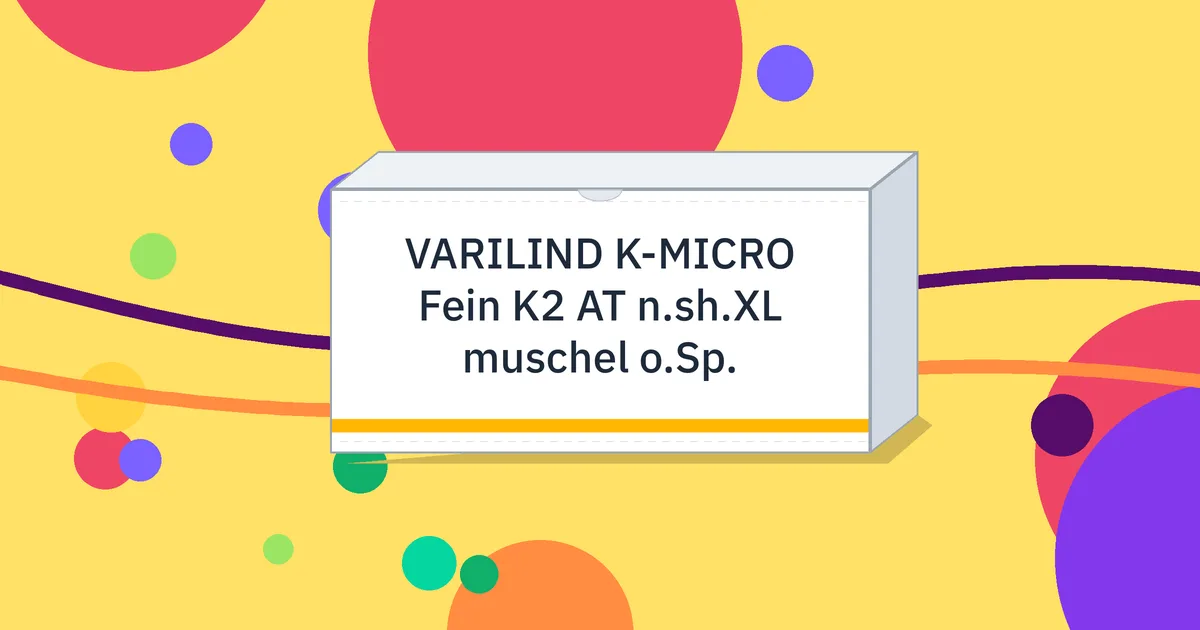 Symbolbild: Packung mit der Aufschrift VARILIND K-MICRO Fein K2 AT n.sh.XL muschel o.Sp. (PZN 20554232) – Verfügbarkeit und Bezug in Apotheken in Frankfurt am Main