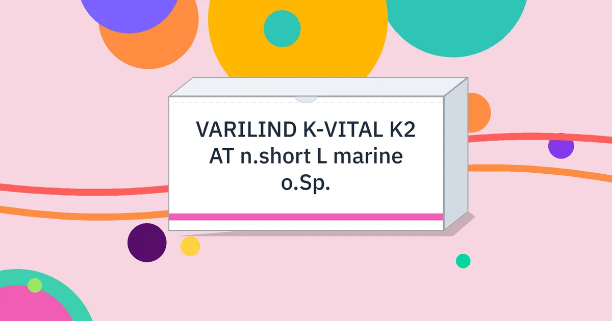Symbolbild: Packung mit der Aufschrift VARILIND K-VITAL K2 AT n.short L marine o.Sp. (PZN 20561717) – Verfügbarkeit und Bezug in Apotheken in Frankfurt am Main