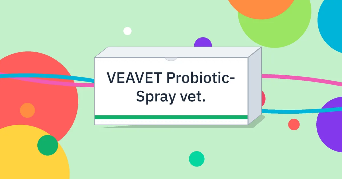 Symbolbild: Packung mit der Aufschrift VEAVET Probiotic-Spray vet. (PZN 13946954) – Verfügbarkeit und Bezug in Apotheken in Frankfurt am Main