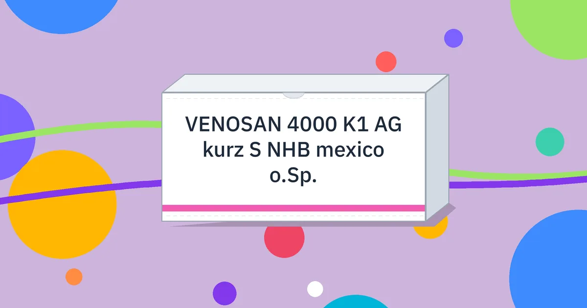 Symbolbild: Packung mit der Aufschrift VENOSAN 4000 K1 AG kurz S NHB mexico o.Sp. (PZN 14423649) – Verfügbarkeit und Bezug in Apotheken in Frankfurt am Main
