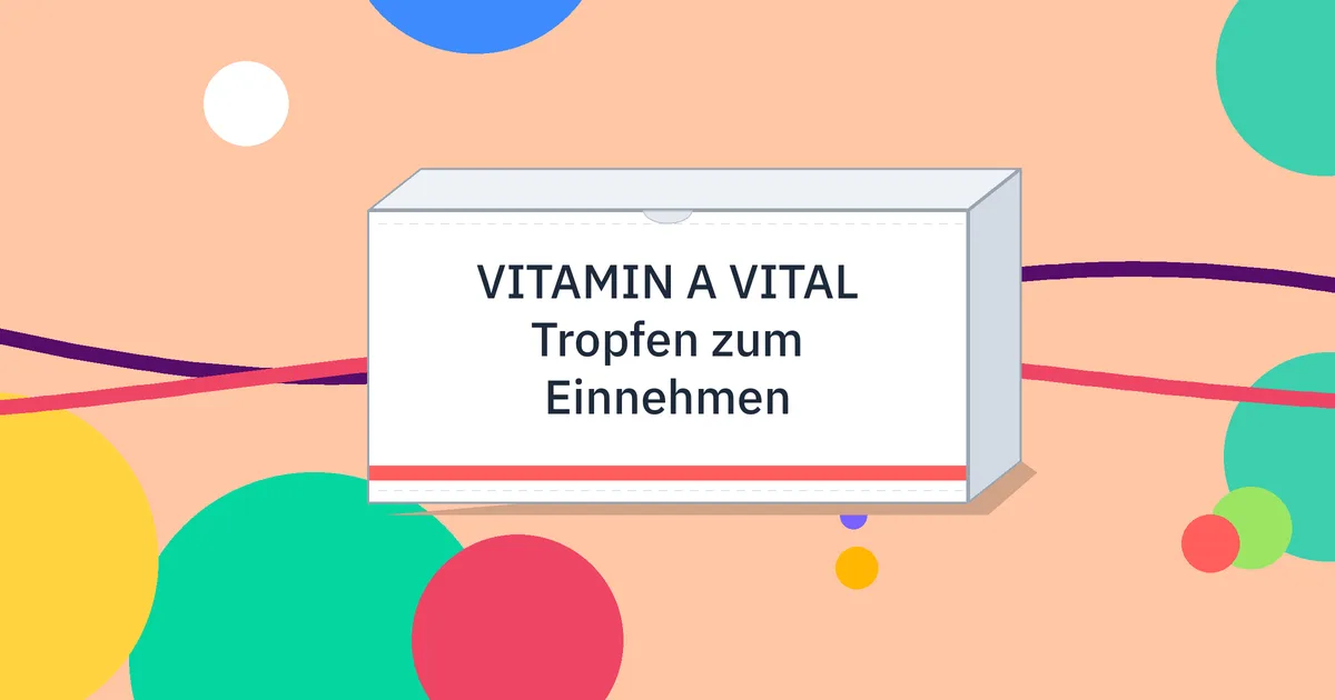 Symbolbild: Packung mit der Aufschrift VITAMIN A VITAL Tropfen zum Einnehmen (PZN 18722975) – Verfügbarkeit und Bezug in Apotheken in Frankfurt am Main
