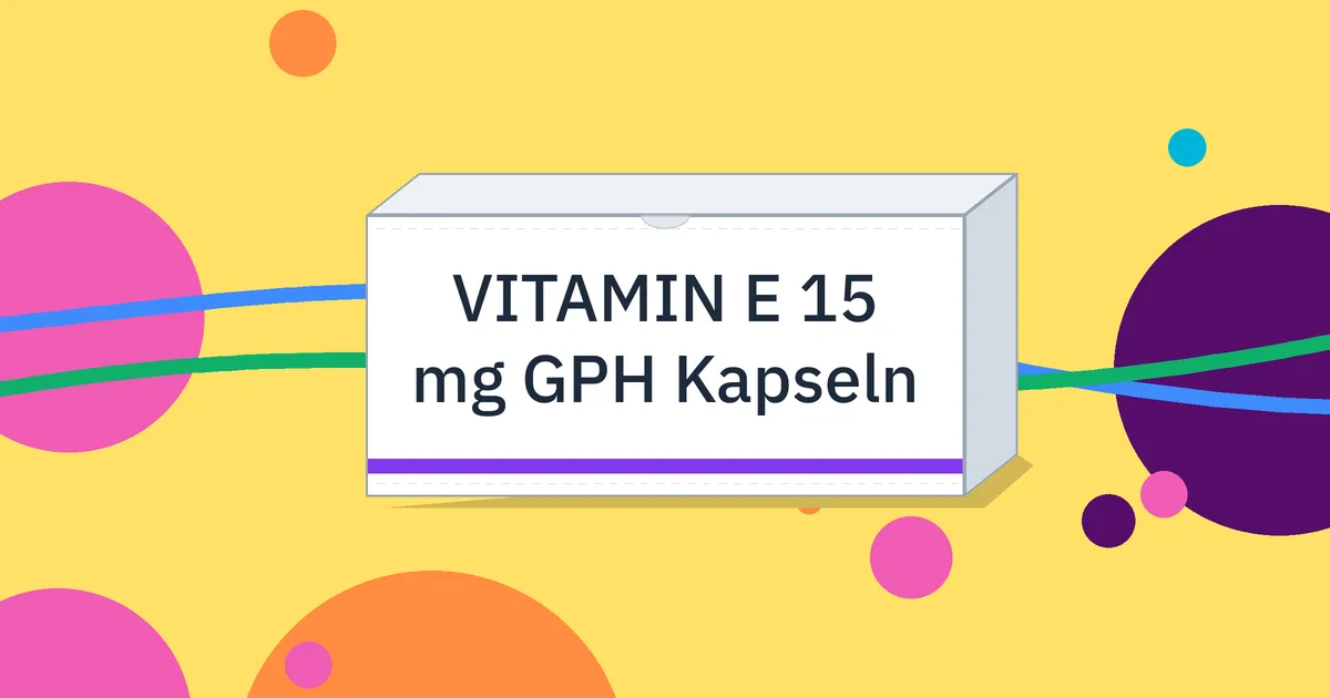 Symbolbild: Packung mit der Aufschrift VITAMIN E 15 mg GPH Kapseln (PZN 01980590) – Verfügbarkeit und Bezug in Apotheken in Frankfurt am Main