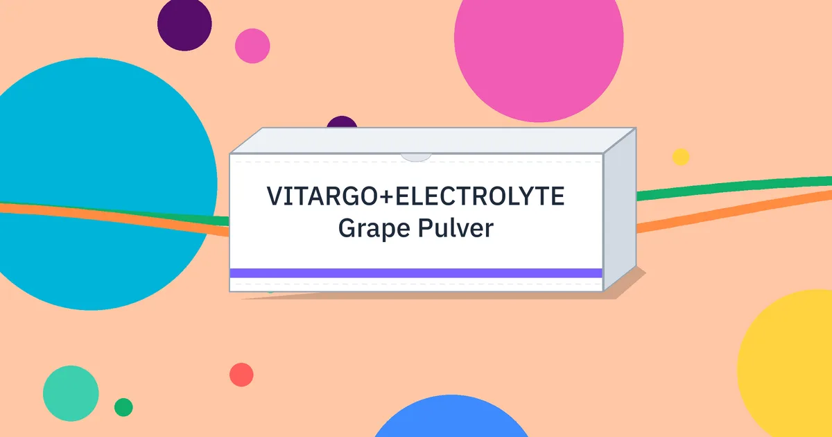 Symbolbild: Packung mit der Aufschrift VITARGO+ELECTROLYTE Grape Pulver (PZN 11541213) – Verfügbarkeit und Bezug in Apotheken in Frankfurt am Main