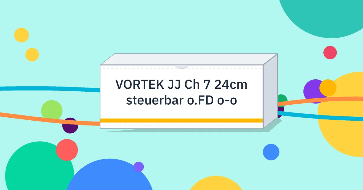 Symbolbild: Packung mit der Aufschrift VORTEK JJ Ch 7 24cm steuerbar o.FD o-o (PZN 17998557) – Verfügbarkeit und Bezug in Apotheken in Frankfurt am Main