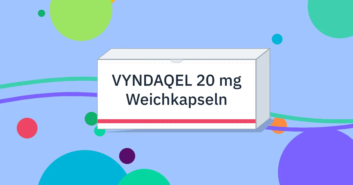 Symbolbild: Packung mit der Aufschrift VYNDAQEL 20 mg Weichkapseln (PZN 14028982) – Verfügbarkeit und Bezug in Apotheken in Frankfurt am Main