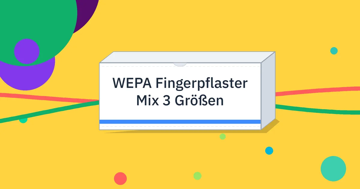 Symbolbild: Packung mit der Aufschrift WEPA Fingerpflaster Mix 3 Größen (PZN 16233947) – Verfügbarkeit und Bezug in Apotheken in Frankfurt am Main