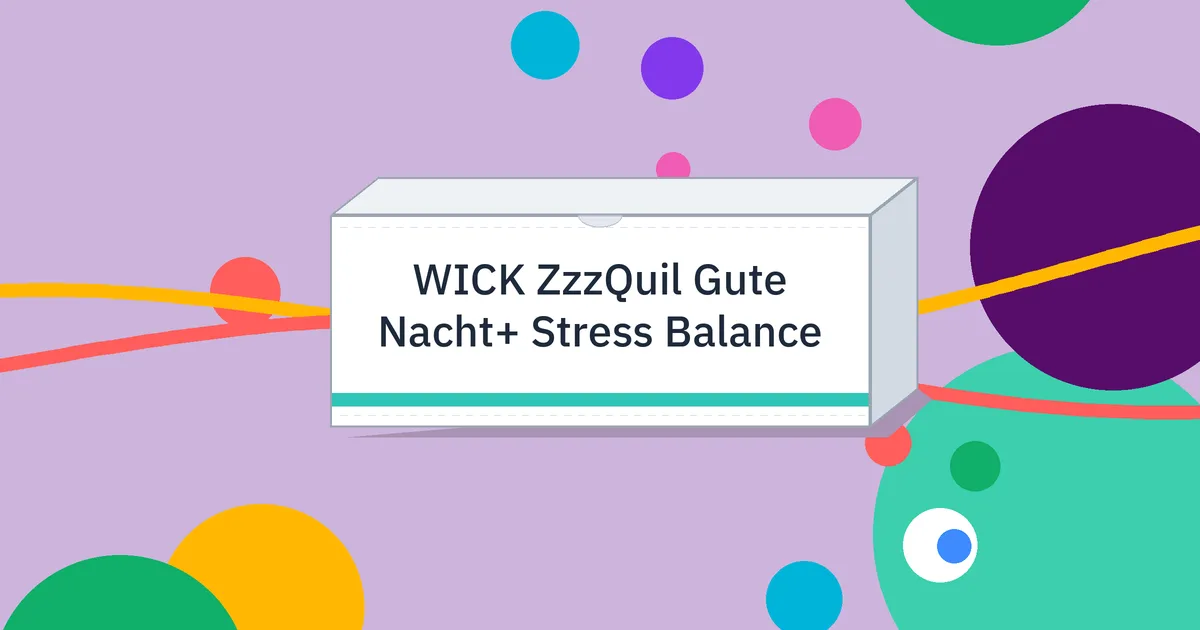 Symbolbild: Packung mit der Aufschrift WICK ZzzQuil Gute Nacht+ Stress Balance (PZN 20062374) – Verfügbarkeit und Bezug in Apotheken in Frankfurt am Main