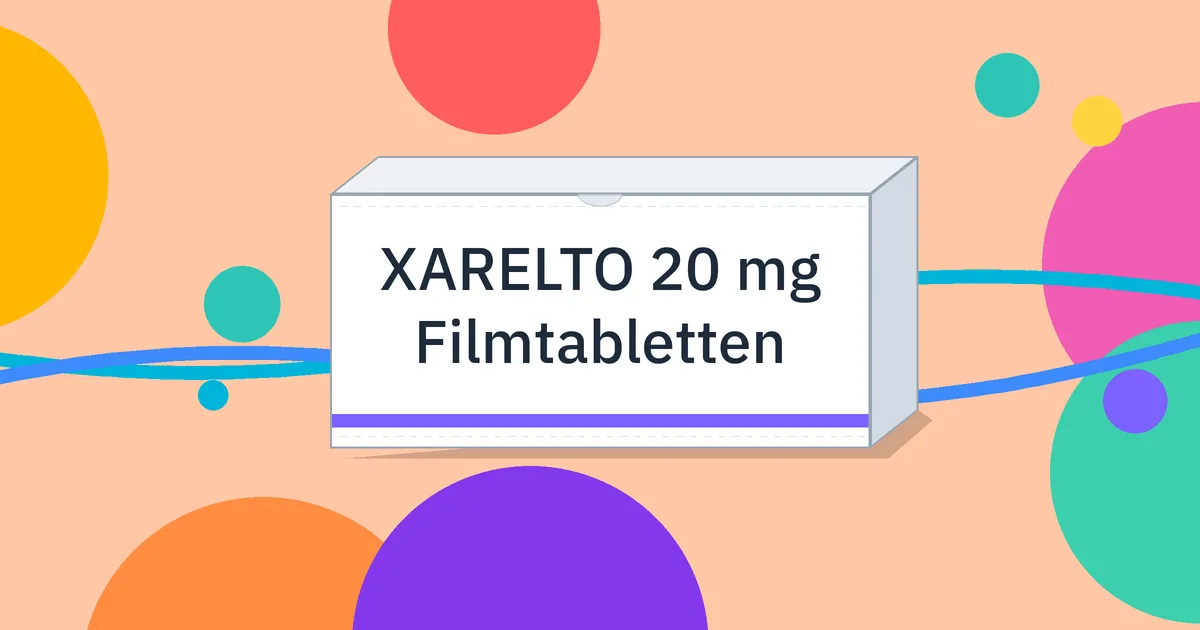 Symbolbild: Packung mit der Aufschrift XARELTO 20 mg Filmtabletten (PZN 07089606) – Verfügbarkeit und Bezug in Apotheken in Frankfurt am Main