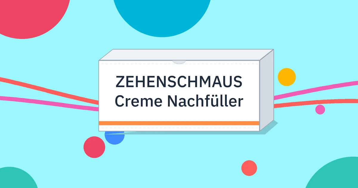 Symbolbild: Packung mit der Aufschrift ZEHENSCHMAUS Creme Nachfüller (PZN 17514306) – Verfügbarkeit und Bezug in Apotheken in Frankfurt am Main