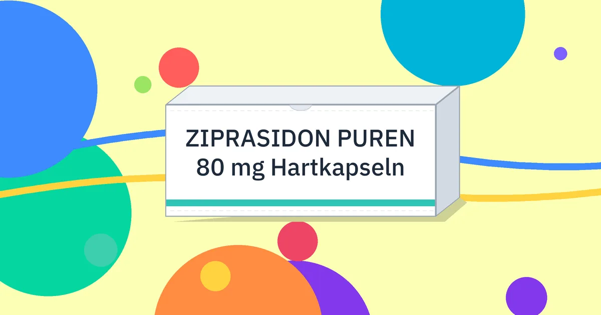 Symbolbild: Packung mit der Aufschrift ZIPRASIDON PUREN 80 mg Hartkapseln (PZN 12479628) – Verfügbarkeit und Bezug in Apotheken in Frankfurt am Main