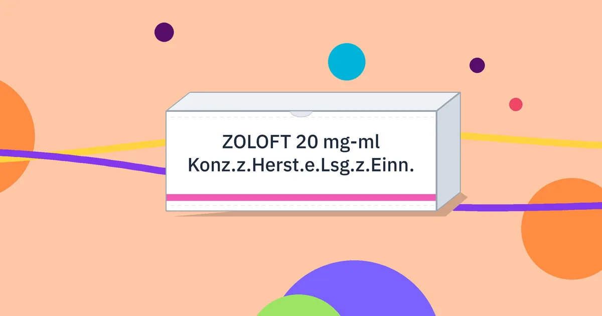 Symbolbild: Packung mit der Aufschrift ZOLOFT 20 mg-ml Konz.z.Herst.e.Lsg.z.Einn. (PZN 03497366) – Verfügbarkeit und Bezug in Apotheken in Frankfurt am Main