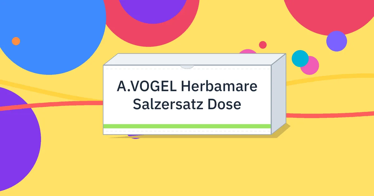 Symbolbild: Packung mit der Aufschrift A.VOGEL Herbamare Salzersatz Dose (PZN 20857688) – Verfügbarkeit und Bezug in Apotheken in Frankfurt am Main
