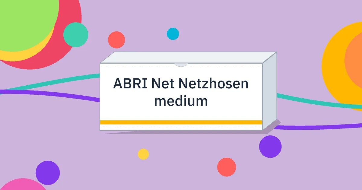 Symbolbild: Packung mit der Aufschrift ABRI Net Netzhosen medium (PZN 00753656) – Verfügbarkeit und Bezug in Apotheken in Frankfurt am Main