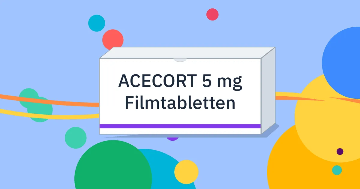 Symbolbild: Packung mit der Aufschrift ACECORT 5 mg Filmtabletten (PZN 17952868) – Verfügbarkeit und Bezug in Apotheken in Frankfurt am Main