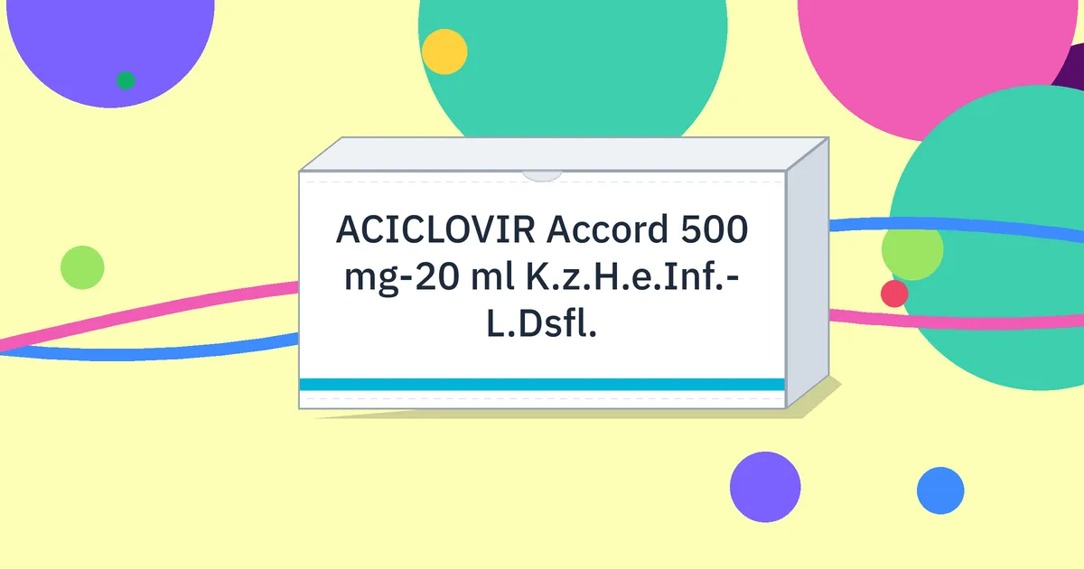 Symbolbild: Packung mit der Aufschrift ACICLOVIR Accord 500 mg-20 ml K.z.H.e.Inf.-L.Dsfl. (PZN 17258553) – Verfügbarkeit und Bezug in Apotheken in Frankfurt am Main