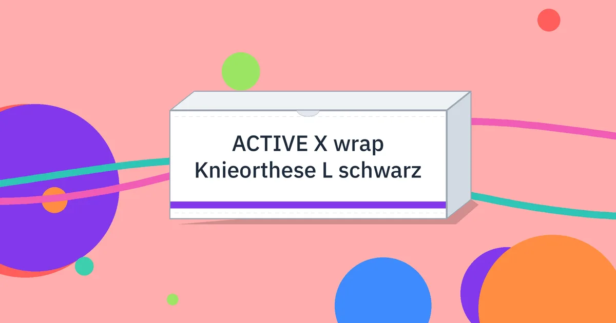 Symbolbild: Packung mit der Aufschrift ACTIVE X wrap Knieorthese L schwarz (PZN 11557823) – Verfügbarkeit und Bezug in Apotheken in Frankfurt am Main