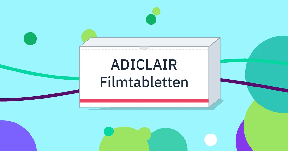 Symbolbild: Packung mit der Aufschrift ADICLAIR Filmtabletten (PZN 03690086) – Verfügbarkeit und Bezug in Apotheken in Frankfurt am Main