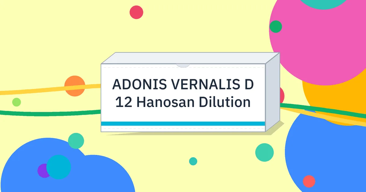 Symbolbild: Packung mit der Aufschrift ADONIS VERNALIS D 12 Hanosan Dilution (PZN 07416169) – Verfügbarkeit und Bezug in Apotheken in Frankfurt am Main