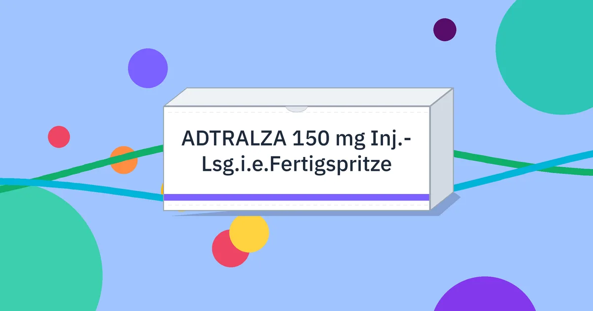 Symbolbild: Packung mit der Aufschrift ADTRALZA 150 mg Inj.-Lsg.i.e.Fertigspritze (PZN 18317507) – Verfügbarkeit und Bezug in Apotheken in Frankfurt am Main