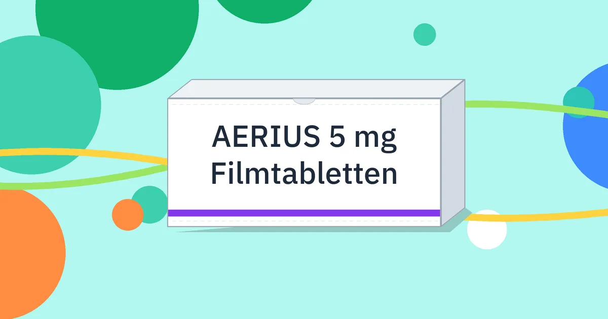 Symbolbild: Packung mit der Aufschrift AERIUS 5 mg Filmtabletten (PZN 01540164) – Verfügbarkeit und Bezug in Apotheken in Frankfurt am Main