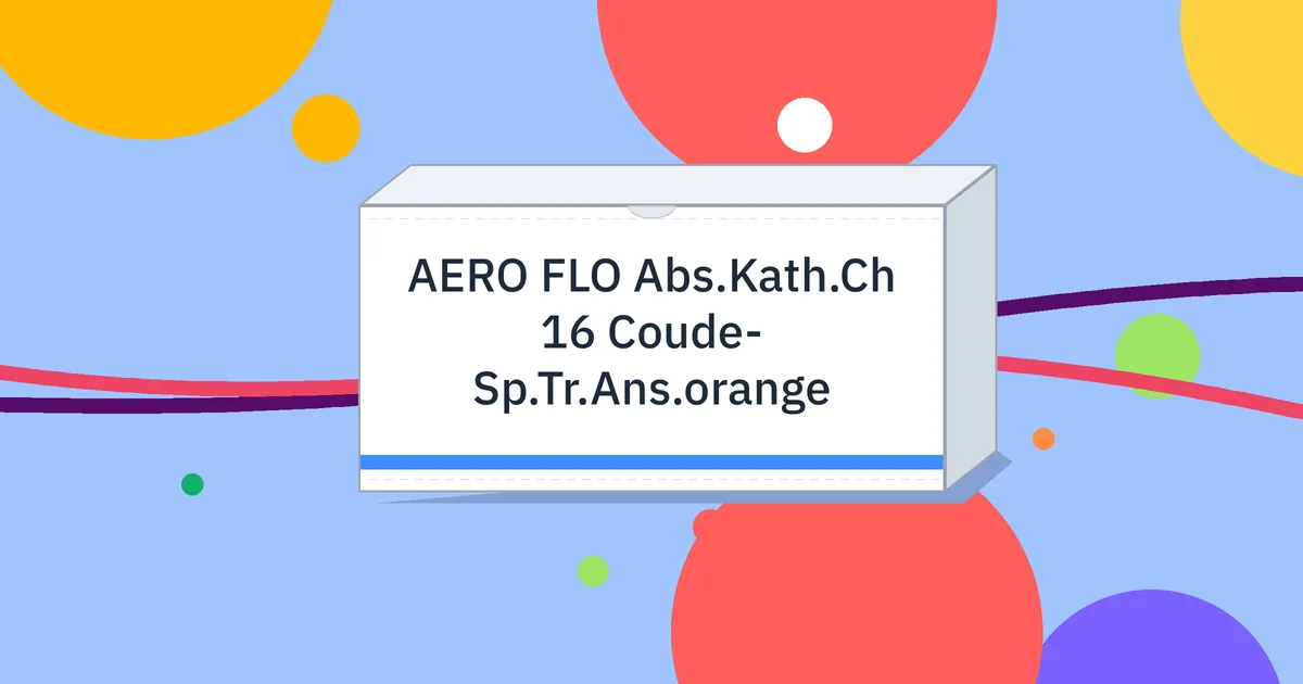 Symbolbild: Packung mit der Aufschrift AERO FLO Abs.Kath.Ch 16 Coude-Sp.Tr.Ans.orange (PZN 15590125) – Verfügbarkeit und Bezug in Apotheken in Frankfurt am Main