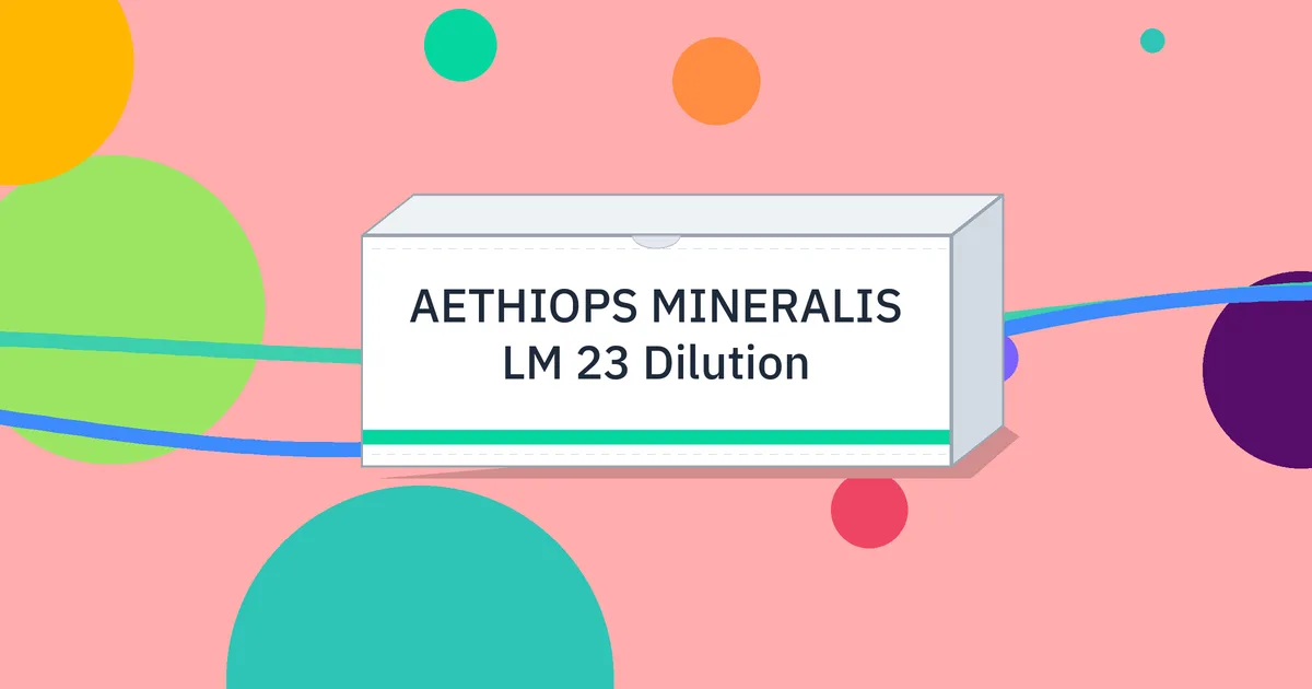 Symbolbild: Packung mit der Aufschrift AETHIOPS MINERALIS LM 23 Dilution (PZN 13302240) – Verfügbarkeit und Bezug in Apotheken in Frankfurt am Main