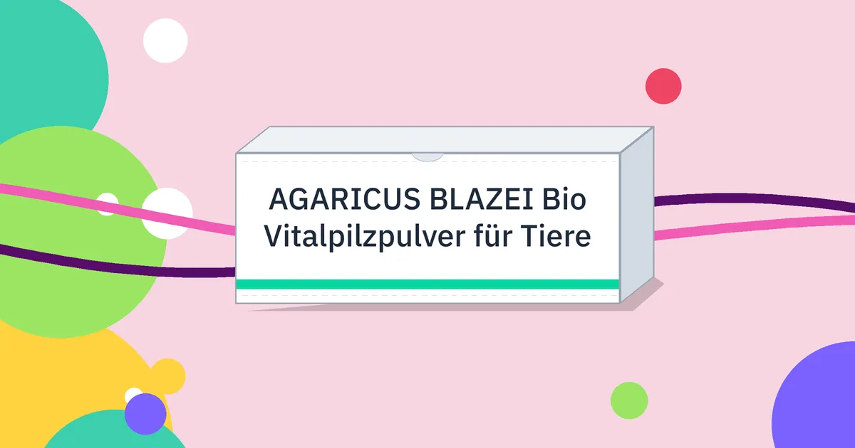 Symbolbild: Packung mit der Aufschrift AGARICUS BLAZEI Bio Vitalpilzpulver für Tiere (PZN 10745008) – Verfügbarkeit und Bezug in Apotheken in Frankfurt am Main