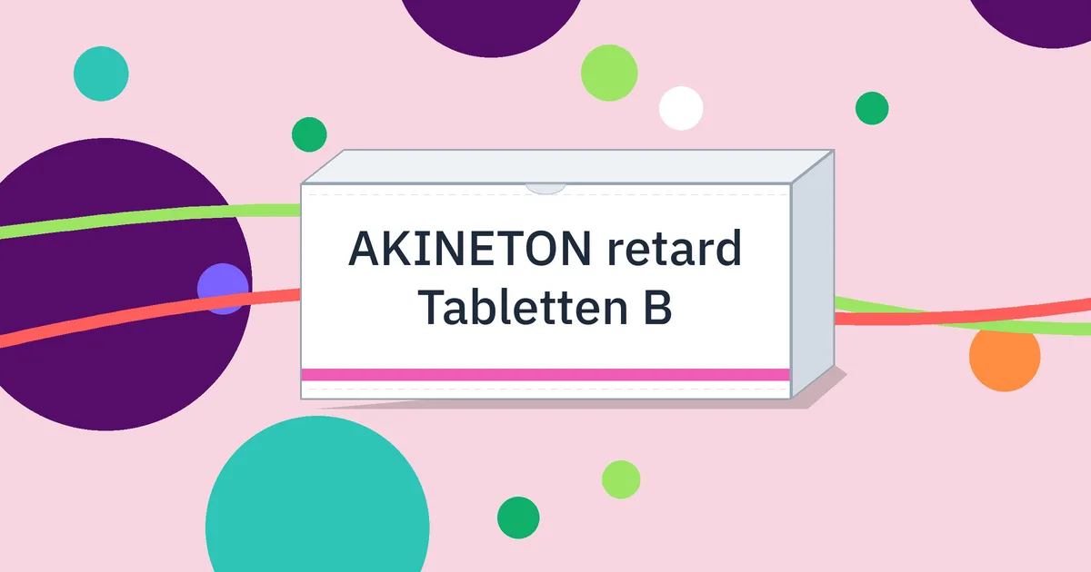 Symbolbild: Packung mit der Aufschrift AKINETON retard Tabletten B (PZN 00662528) – Verfügbarkeit und Bezug in Apotheken in Frankfurt am Main