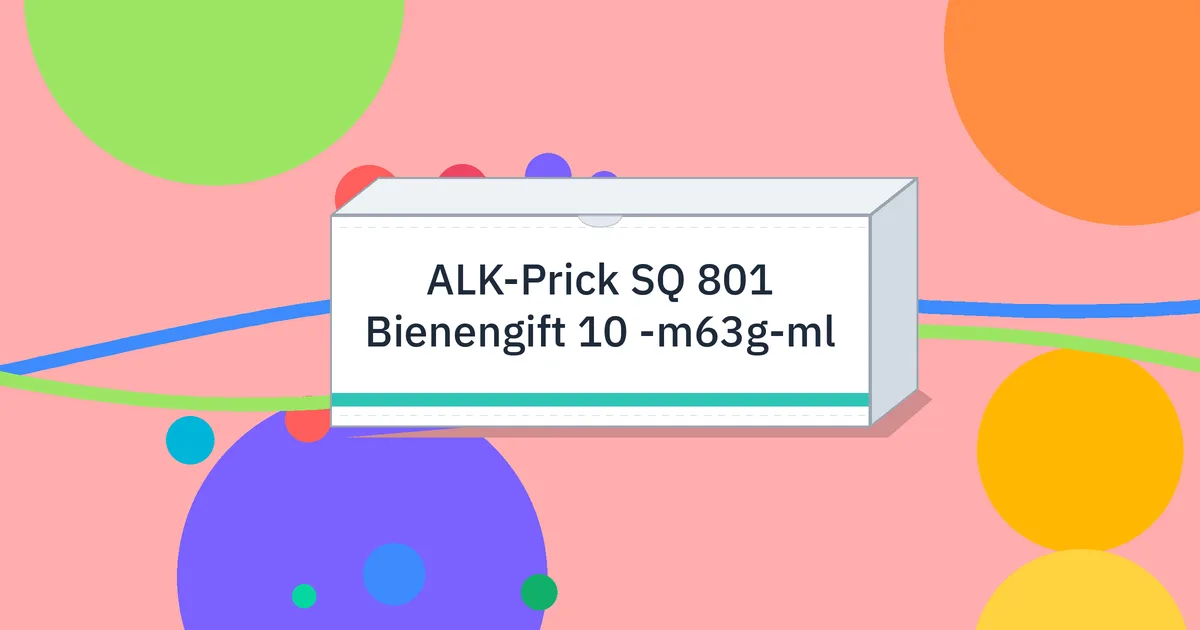 Symbolbild: Packung mit der Aufschrift ALK-Prick SQ 801 Bienengift 10 -m63g-ml (PZN 02531061) – Verfügbarkeit und Bezug in Apotheken in Frankfurt am Main