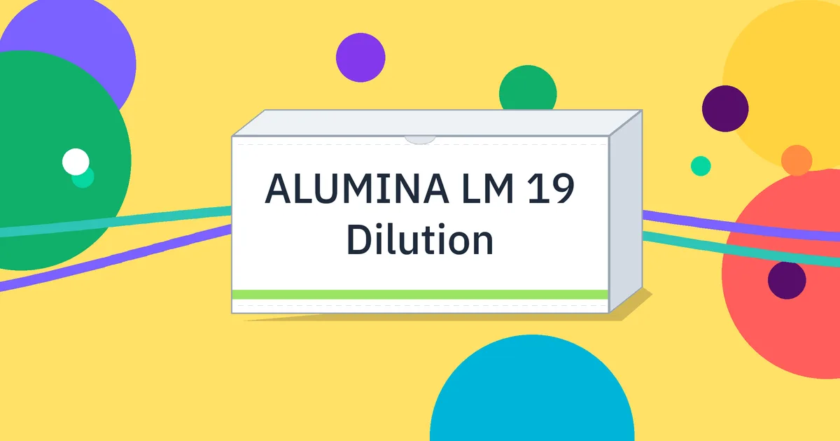 Symbolbild: Packung mit der Aufschrift ALUMINA LM 19 Dilution (PZN 12758512) – Verfügbarkeit und Bezug in Apotheken in Frankfurt am Main