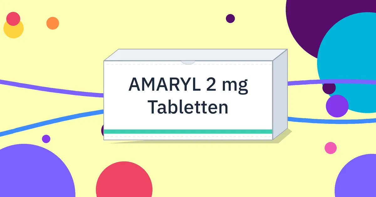 Symbolbild: Packung mit der Aufschrift AMARYL 2 mg Tabletten (PZN 03897522) – Verfügbarkeit und Bezug in Apotheken in Frankfurt am Main
