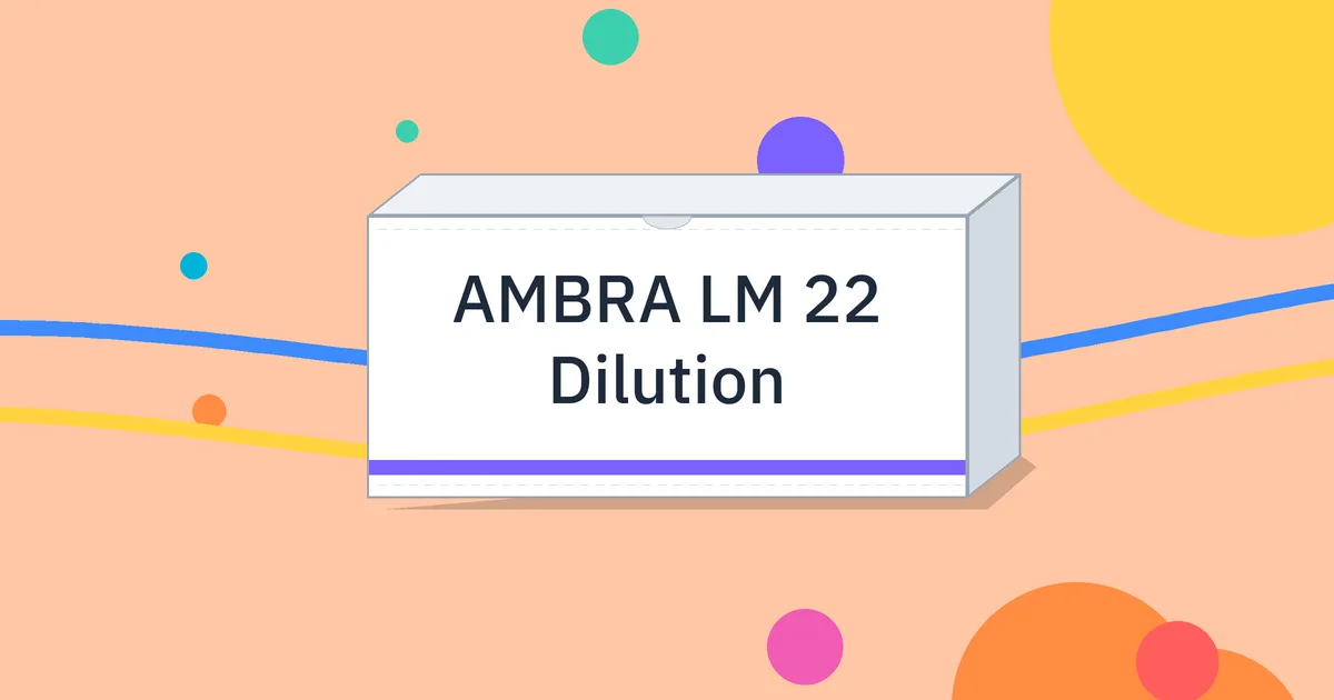 Symbolbild: Packung mit der Aufschrift AMBRA LM 22 Dilution (PZN 12759902) – Verfügbarkeit und Bezug in Apotheken in Frankfurt am Main