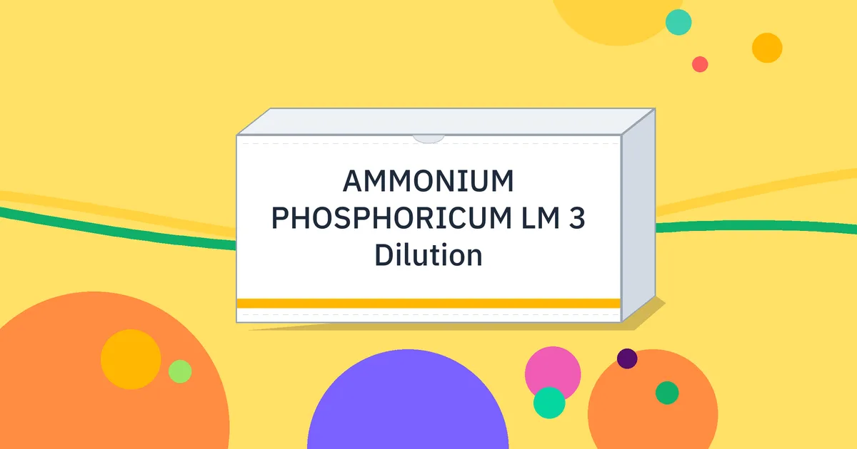 Symbolbild: Packung mit der Aufschrift AMMONIUM PHOSPHORICUM LM 3 Dilution (PZN 13322171) – Verfügbarkeit und Bezug in Apotheken in Frankfurt am Main