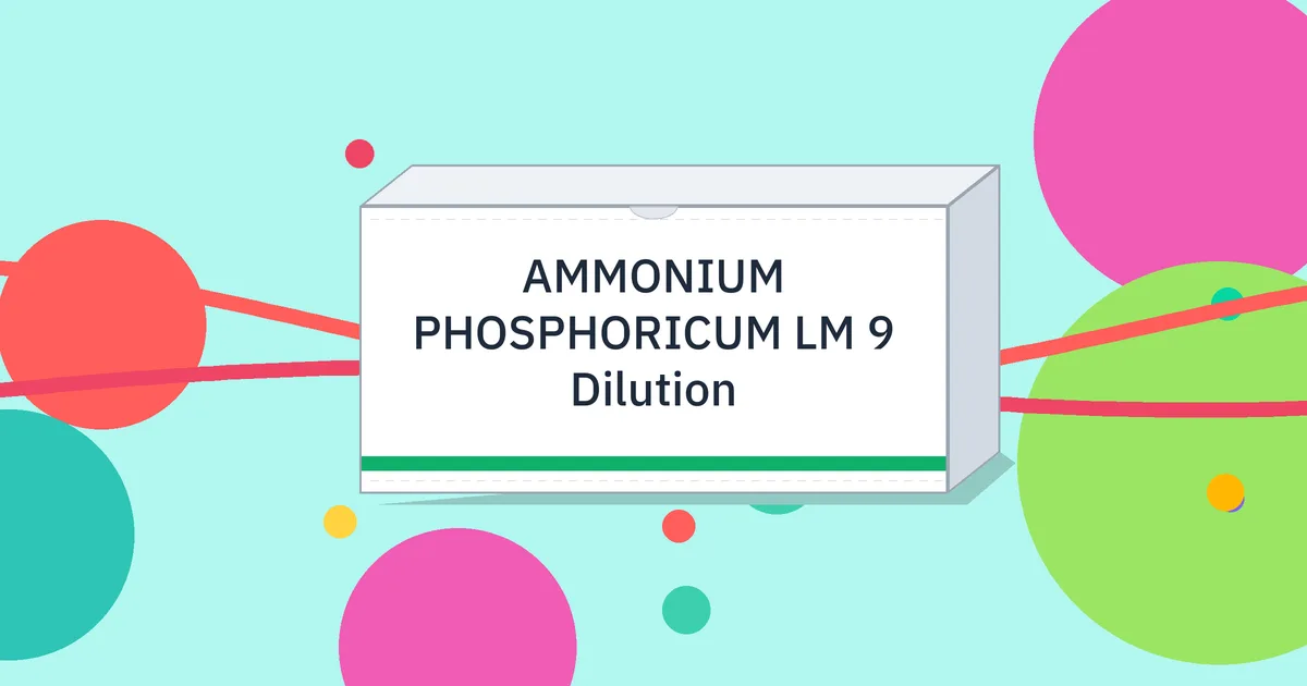 Symbolbild: Packung mit der Aufschrift AMMONIUM PHOSPHORICUM LM 9 Dilution (PZN 13322231) – Verfügbarkeit und Bezug in Apotheken in Frankfurt am Main