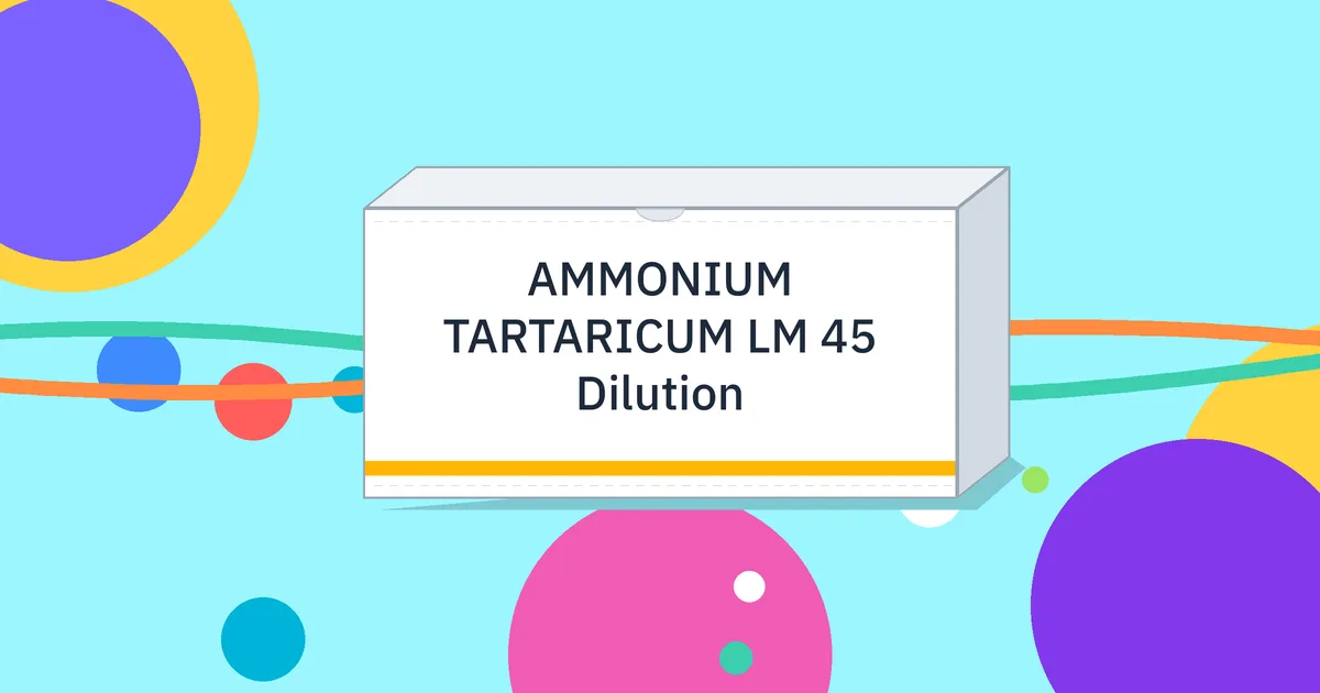 Symbolbild: Packung mit der Aufschrift AMMONIUM TARTARICUM LM 45 Dilution (PZN 12761767) – Verfügbarkeit und Bezug in Apotheken in Frankfurt am Main