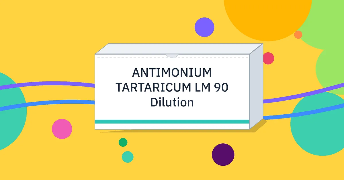 Symbolbild: Packung mit der Aufschrift ANTIMONIUM TARTARICUM LM 90 Dilution (PZN 12764926) – Verfügbarkeit und Bezug in Apotheken in Frankfurt am Main