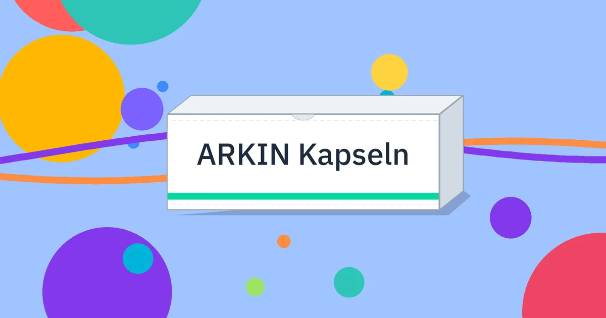 Symbolbild: Packung mit der Aufschrift ARKIN Kapseln (PZN 10795667) – Verfügbarkeit und Bezug in Apotheken in Frankfurt am Main