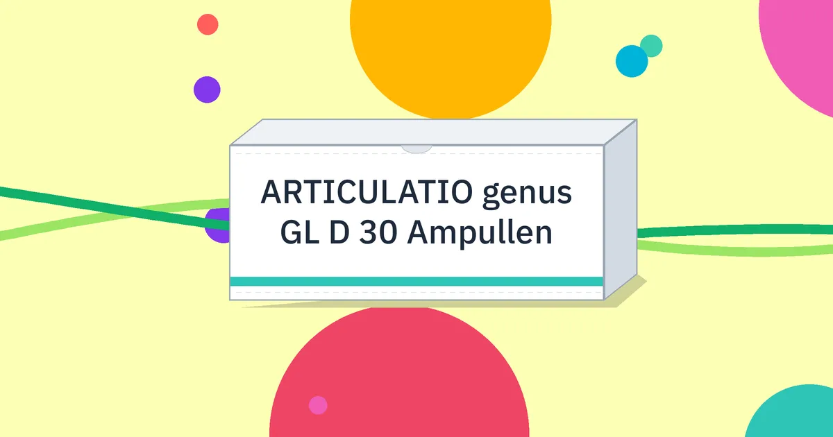 Symbolbild: Packung mit der Aufschrift ARTICULATIO genus GL D 30 Ampullen (PZN 02831567) – Verfügbarkeit und Bezug in Apotheken in Frankfurt am Main