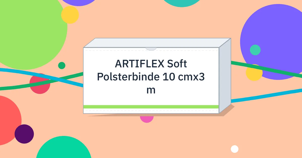 Symbolbild: Packung mit der Aufschrift ARTIFLEX Soft Polsterbinde 10 cmx3 m (PZN 07154433) – Verfügbarkeit und Bezug in Apotheken in Frankfurt am Main