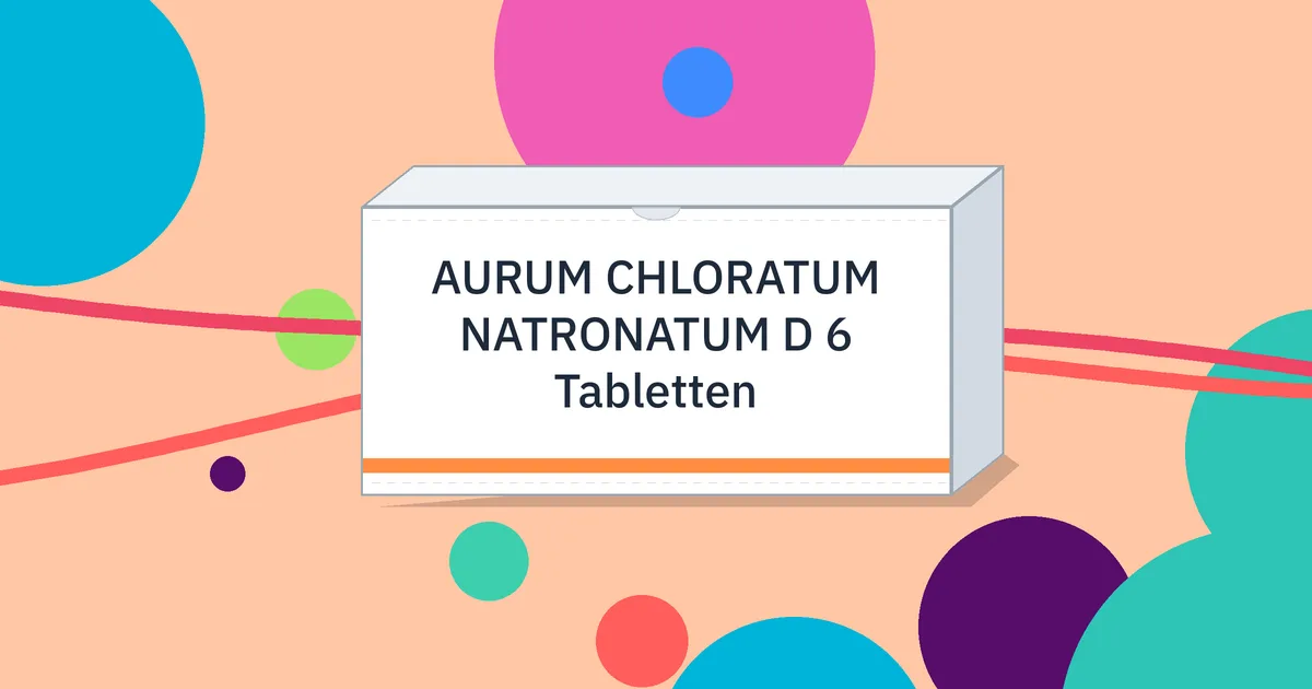 Symbolbild: Packung mit der Aufschrift AURUM CHLORATUM NATRONATUM D 6 Tabletten (PZN 02894088) – Verfügbarkeit und Bezug in Apotheken in Frankfurt am Main