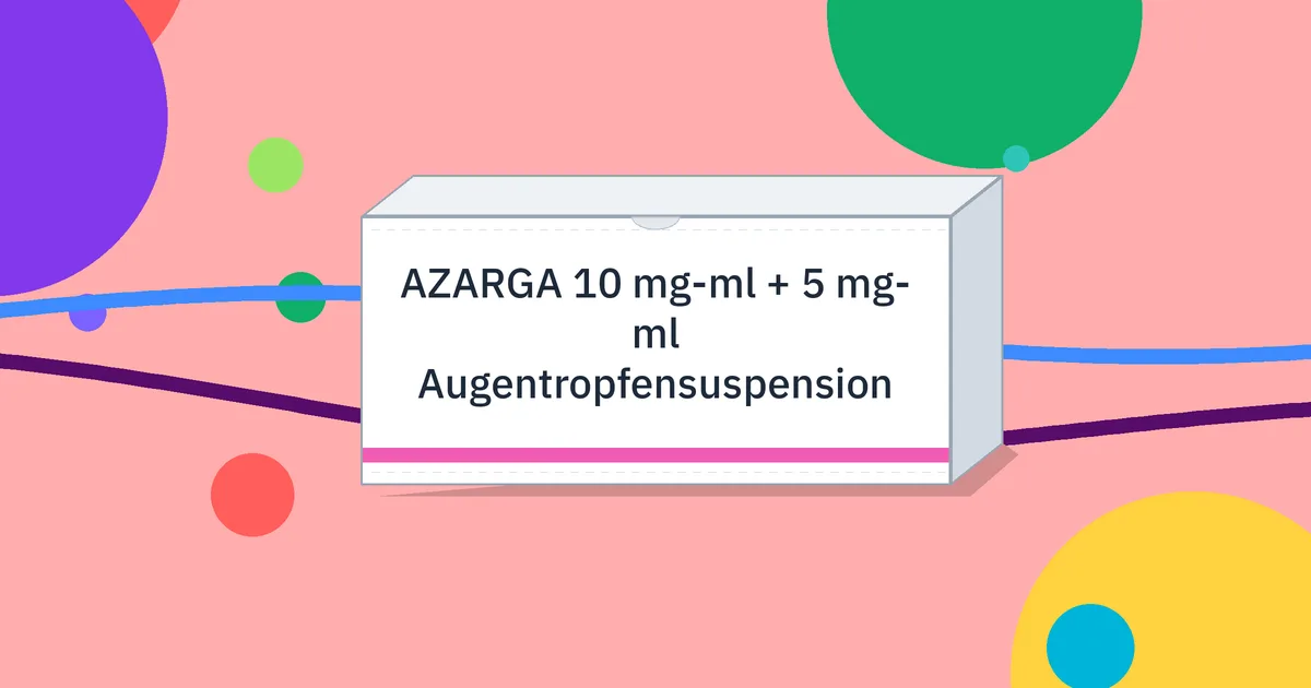 Symbolbild: Packung mit der Aufschrift AZARGA 10 mg-ml + 5 mg-ml Augentropfensuspension (PZN 00672194) – Verfügbarkeit und Bezug in Apotheken in Frankfurt am Main