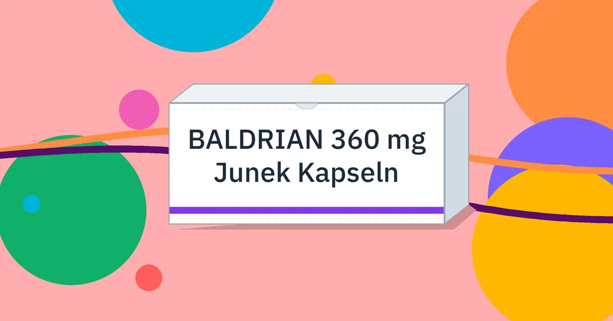 Symbolbild: Packung mit der Aufschrift BALDRIAN 360 mg Junek Kapseln (PZN 10336758) – Verfügbarkeit und Bezug in Apotheken in Frankfurt am Main